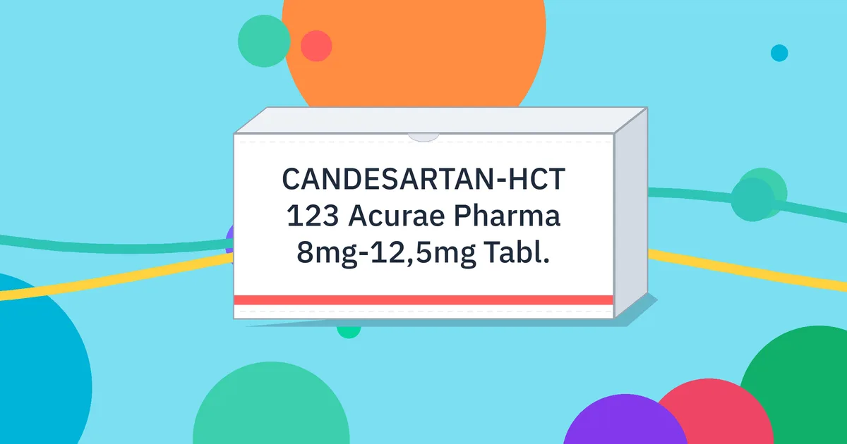 Symbolbild: Packung mit der Aufschrift CANDESARTAN-HCT 123 Acurae Pharma 8mg-12,5mg Tabl. (PZN 19835517) – Verfügbarkeit und Bezug in Apotheken in Frankfurt am Main