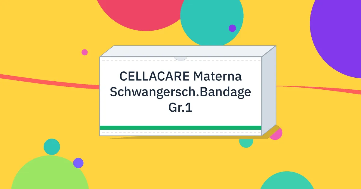 Symbolbild: Packung mit der Aufschrift CELLACARE Materna Schwangersch.Bandage Gr.1 (PZN 02006751) – Verfügbarkeit und Bezug in Apotheken in Frankfurt am Main
