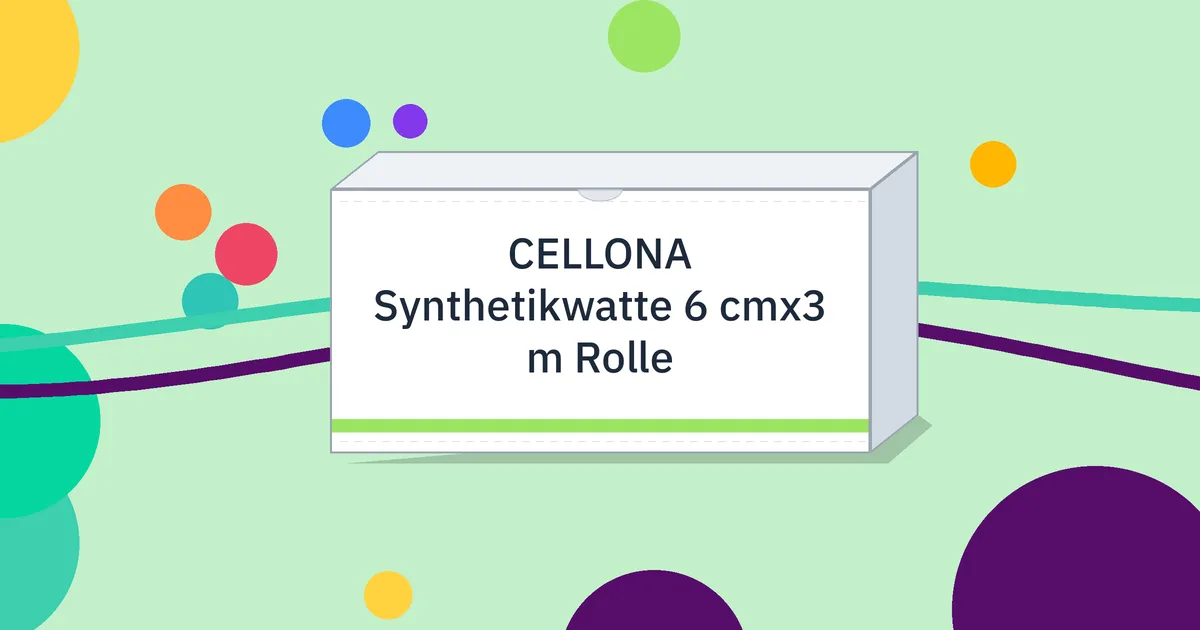 Symbolbild: Packung mit der Aufschrift CELLONA Synthetikwatte 6 cmx3 m Rolle (PZN 20038714) – Verfügbarkeit und Bezug in Apotheken in Frankfurt am Main