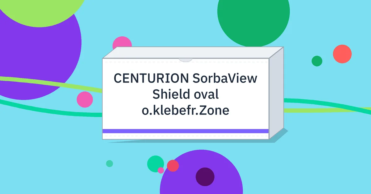Symbolbild: Packung mit der Aufschrift CENTURION SorbaView Shield oval o.klebefr.Zone (PZN 19870206) – Verfügbarkeit und Bezug in Apotheken in Frankfurt am Main