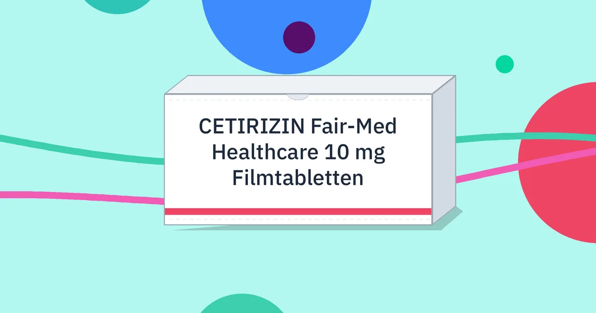 Symbolbild: Packung mit der Aufschrift CETIRIZIN Fair-Med Healthcare 10 mg Filmtabletten (PZN 17293153) – Verfügbarkeit und Bezug in Apotheken in Frankfurt am Main