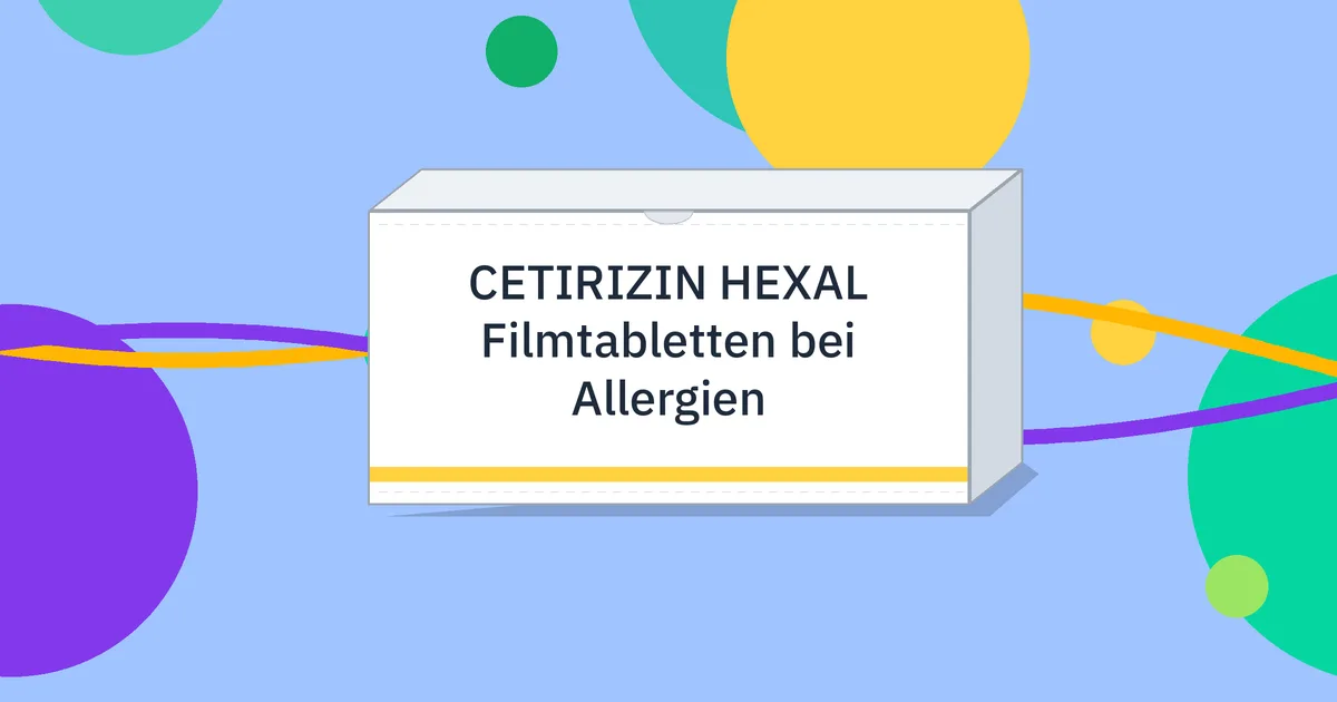 Symbolbild: Packung mit der Aufschrift CETIRIZIN HEXAL Filmtabletten bei Allergien (PZN 01830152) – Verfügbarkeit und Bezug in Apotheken in Frankfurt am Main