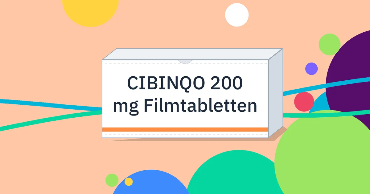 Symbolbild: Packung mit der Aufschrift CIBINQO 200 mg Filmtabletten (PZN 19177310) – Verfügbarkeit und Bezug in Apotheken in Frankfurt am Main