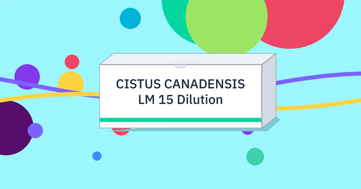 Symbolbild: Packung mit der Aufschrift CISTUS CANADENSIS LM 15 Dilution (PZN 12821340) – Verfügbarkeit und Bezug in Apotheken in Frankfurt am Main