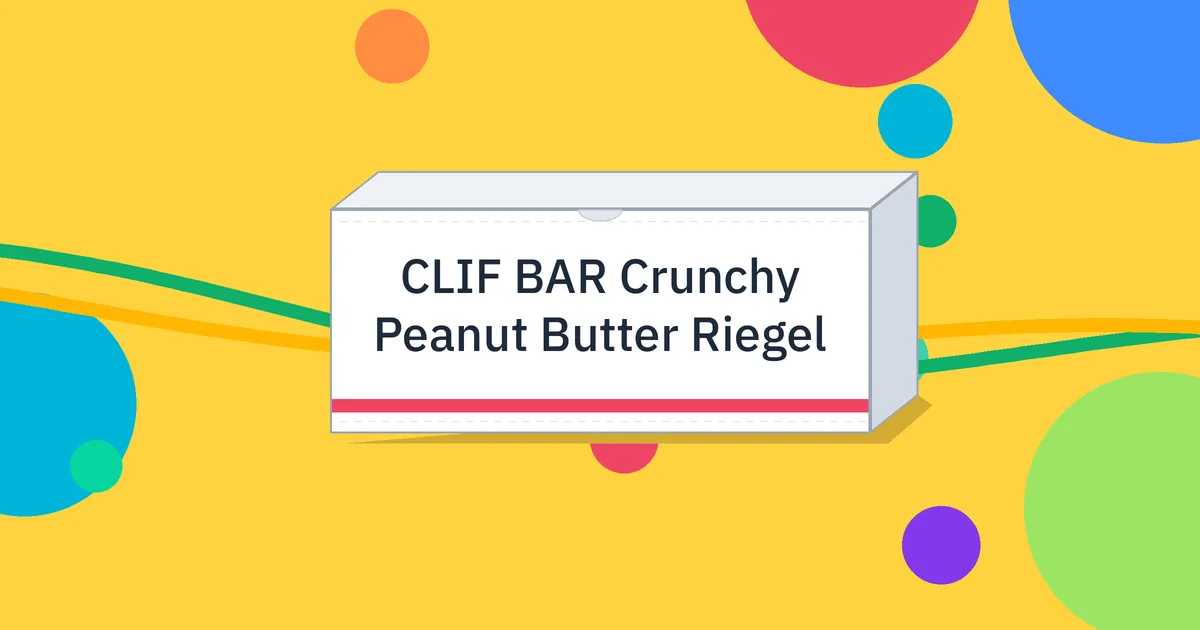 Symbolbild: Packung mit der Aufschrift CLIF BAR Crunchy Peanut Butter Riegel (PZN 20136138) – Verfügbarkeit und Bezug in Apotheken in Frankfurt am Main