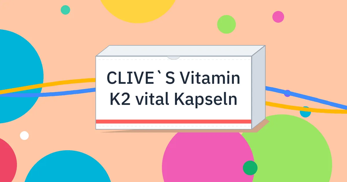 Symbolbild: Packung mit der Aufschrift CLIVE`S Vitamin K2 vital Kapseln (PZN 13914345) – Verfügbarkeit und Bezug in Apotheken in Frankfurt am Main