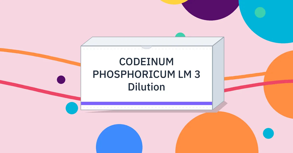 Symbolbild: Packung mit der Aufschrift CODEINUM PHOSPHORICUM LM 3 Dilution (PZN 12829821) – Verfügbarkeit und Bezug in Apotheken in Frankfurt am Main