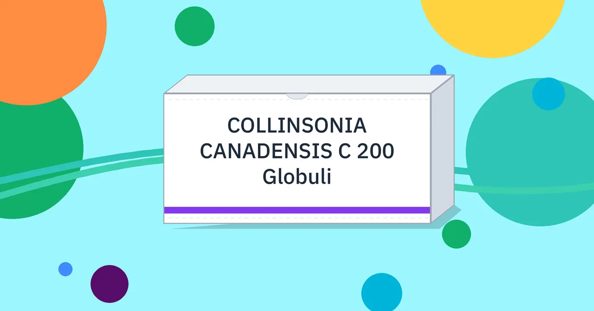Symbolbild: Packung mit der Aufschrift COLLINSONIA CANADENSIS C 200 Globuli (PZN 16690395) – Verfügbarkeit und Bezug in Apotheken in Frankfurt am Main