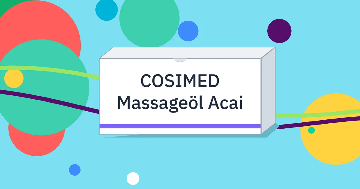 Symbolbild: Packung mit der Aufschrift COSIMED Massageöl Acai (PZN 15746001) – Verfügbarkeit und Bezug in Apotheken in Frankfurt am Main