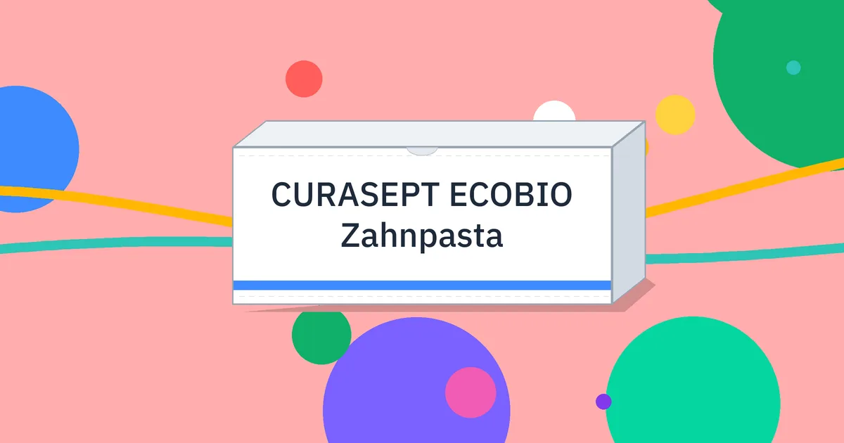 Symbolbild: Packung mit der Aufschrift CURASEPT ECOBIO Zahnpasta (PZN 18680113) – Verfügbarkeit und Bezug in Apotheken in Frankfurt am Main
