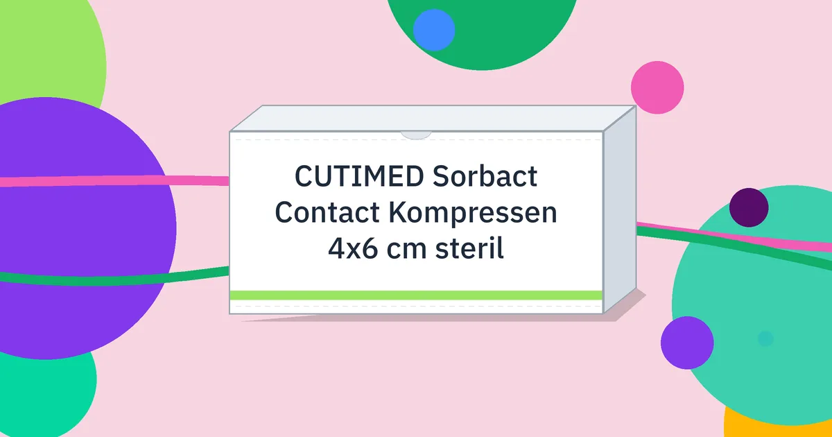 Symbolbild: Packung mit der Aufschrift CUTIMED Sorbact Contact Kompressen 4x6 cm steril (PZN 20419735) – Verfügbarkeit und Bezug in Apotheken in Frankfurt am Main