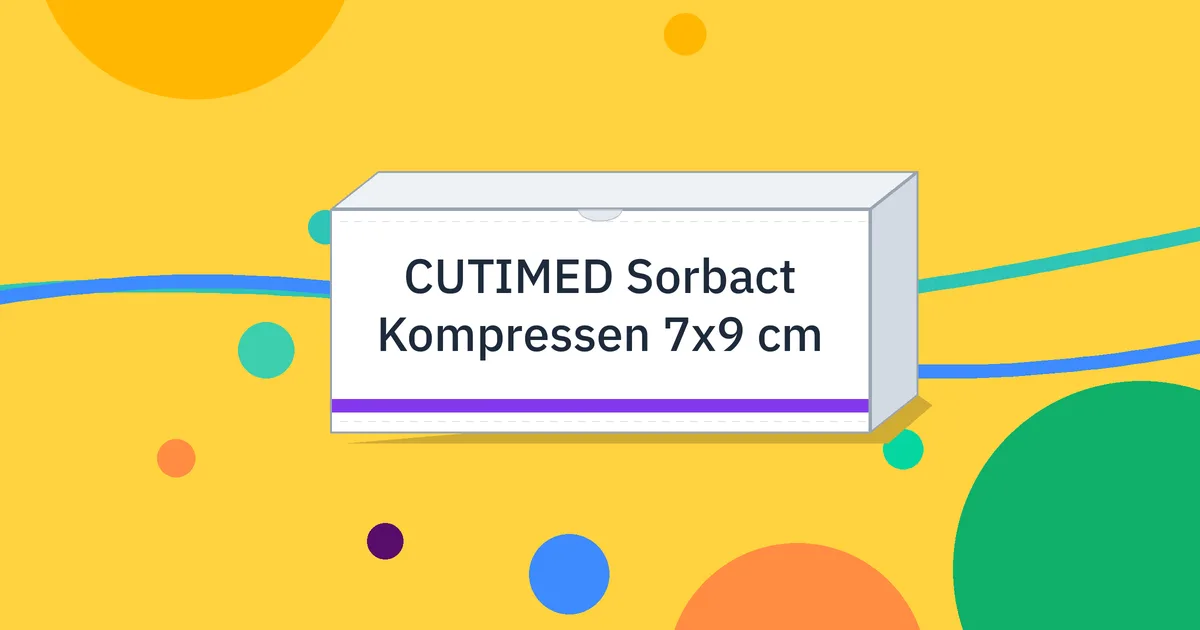 Symbolbild: Packung mit der Aufschrift CUTIMED Sorbact Kompressen 7x9 cm (PZN 19168742) – Verfügbarkeit und Bezug in Apotheken in Frankfurt am Main