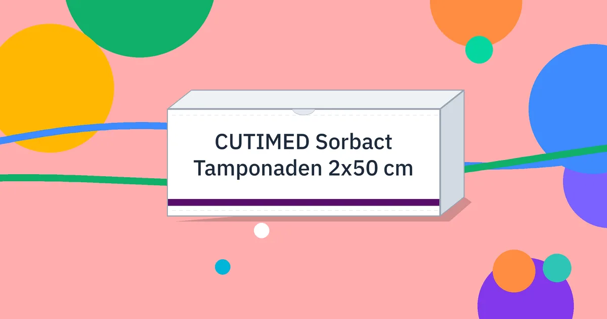 Symbolbild: Packung mit der Aufschrift CUTIMED Sorbact Tamponaden 2x50 cm (PZN 17451497) – Verfügbarkeit und Bezug in Apotheken in Frankfurt am Main