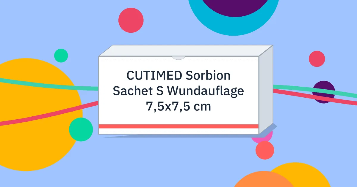 Symbolbild: Packung mit der Aufschrift CUTIMED Sorbion Sachet S Wundauflage 7,5x7,5 cm (PZN 11361333) – Verfügbarkeit und Bezug in Apotheken in Frankfurt am Main