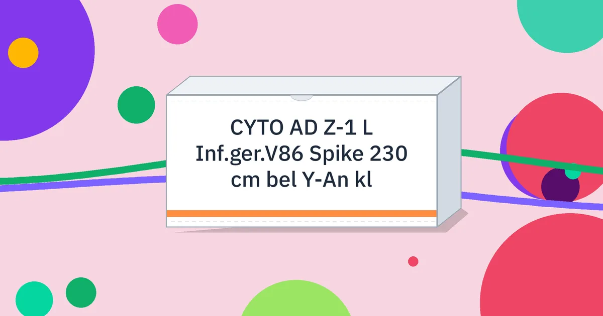 Symbolbild: Packung mit der Aufschrift CYTO AD Z-1 L Inf.ger.V86 Spike 230 cm bel Y-An kl (PZN 16135854) – Verfügbarkeit und Bezug in Apotheken in Frankfurt am Main