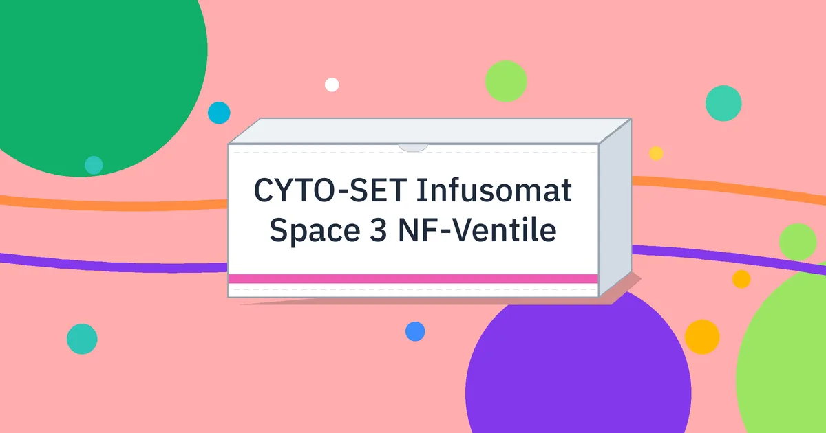 Symbolbild: Packung mit der Aufschrift CYTO-SET Infusomat Space 3 NF-Ventile (PZN 10759507) – Verfügbarkeit und Bezug in Apotheken in Frankfurt am Main