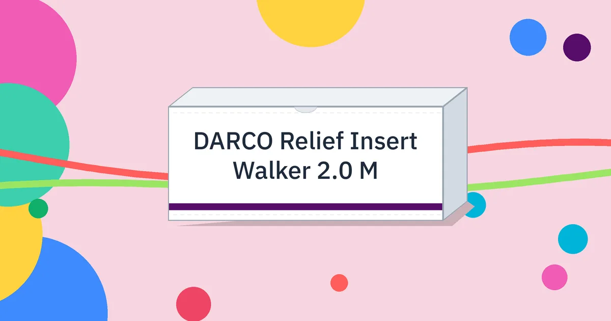 Symbolbild: Packung mit der Aufschrift DARCO Relief Insert Walker 2.0 M (PZN 18322945) – Verfügbarkeit und Bezug in Apotheken in Frankfurt am Main