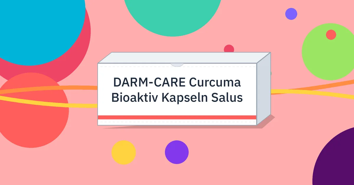 Symbolbild: Packung mit der Aufschrift DARM-CARE Curcuma Bioaktiv Kapseln Salus (PZN 12558457) – Verfügbarkeit und Bezug in Apotheken in Frankfurt am Main