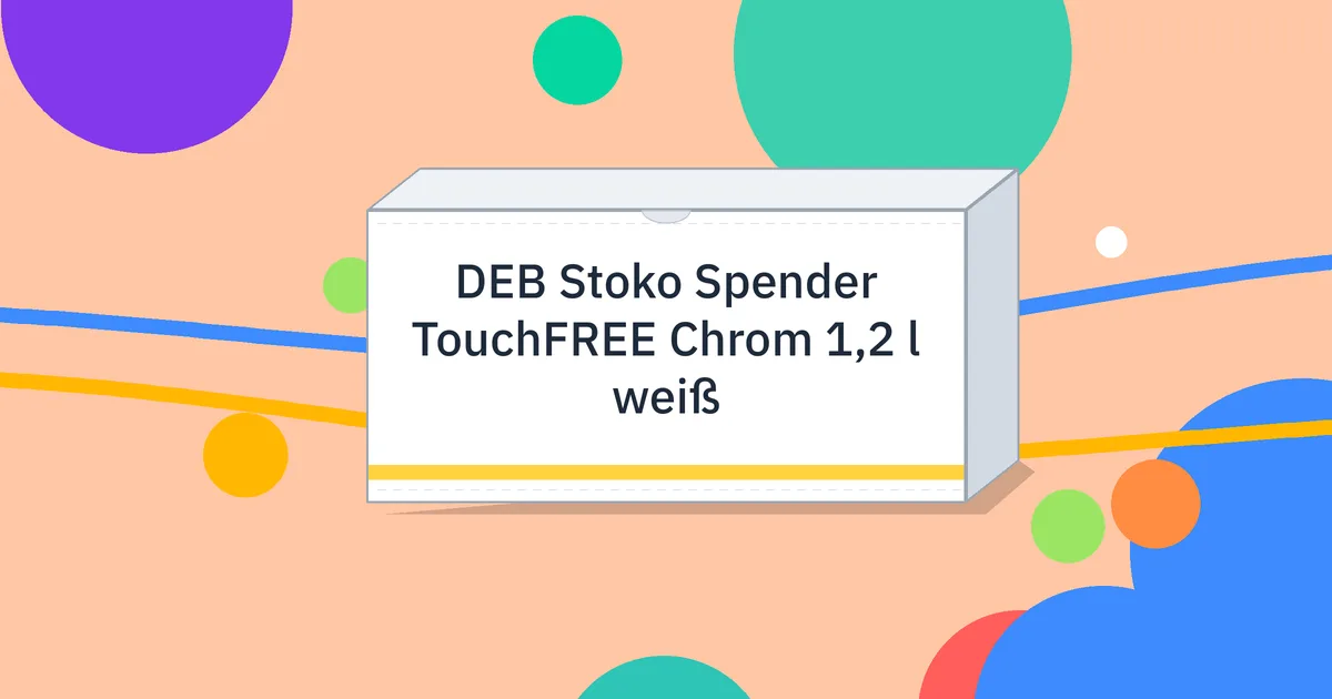 Symbolbild: Packung mit der Aufschrift DEB Stoko Spender TouchFREE Chrom 1,2 l weiß (PZN 11687164) – Verfügbarkeit und Bezug in Apotheken in Frankfurt am Main