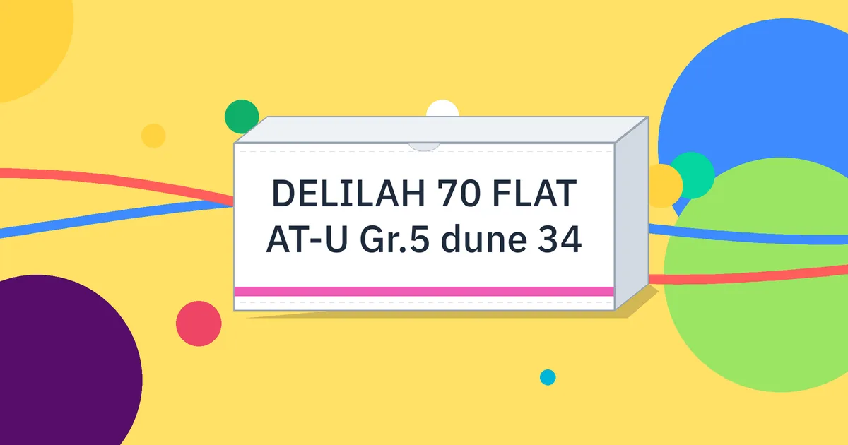Symbolbild: Packung mit der Aufschrift DELILAH 70 FLAT AT-U Gr.5 dune 34 (PZN 13849116) – Verfügbarkeit und Bezug in Apotheken in Frankfurt am Main
