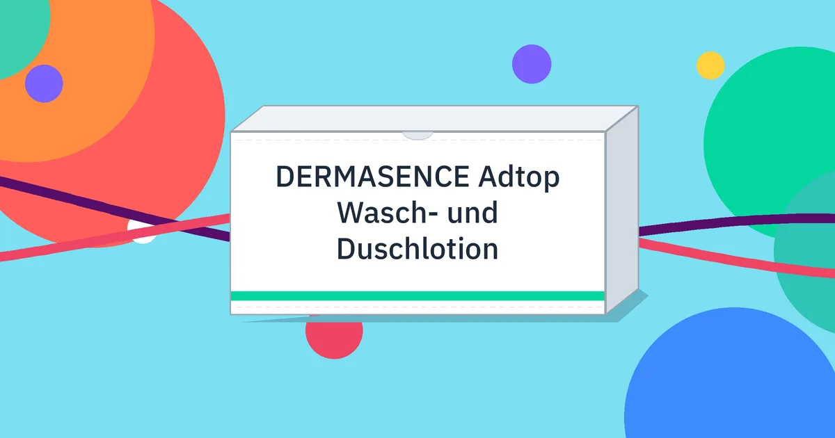 Symbolbild: Packung mit der Aufschrift DERMASENCE Adtop Wasch- und Duschlotion (PZN 17867401) – Verfügbarkeit und Bezug in Apotheken in Frankfurt am Main