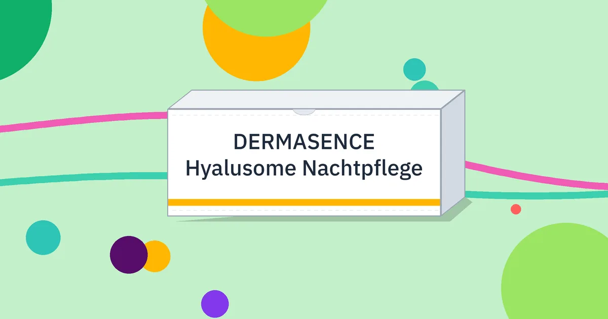 Symbolbild: Packung mit der Aufschrift DERMASENCE Hyalusome Nachtpflege (PZN 17621692) – Verfügbarkeit und Bezug in Apotheken in Frankfurt am Main