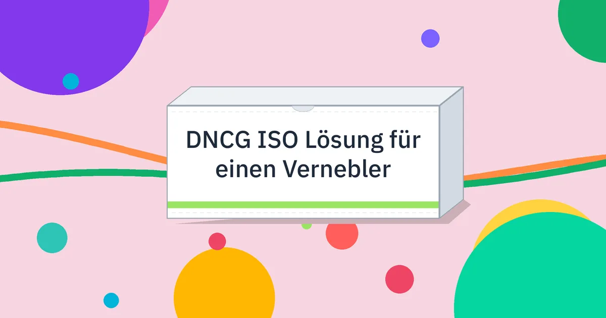 Symbolbild: Packung mit der Aufschrift DNCG ISO Lösung für einen Vernebler (PZN 00633840) – Verfügbarkeit und Bezug in Apotheken in Frankfurt am Main