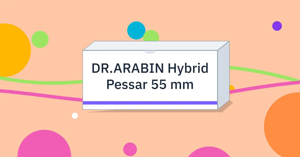 Symbolbild: Packung mit der Aufschrift DR.ARABIN Hybrid Pessar 55 mm (PZN 19780868) – Verfügbarkeit und Bezug in Apotheken in Frankfurt am Main