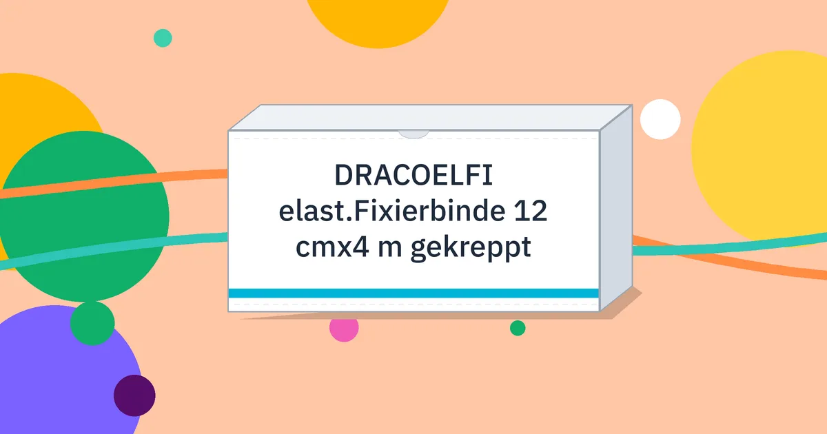 Symbolbild: Packung mit der Aufschrift DRACOELFI elast.Fixierbinde 12 cmx4 m gekreppt (PZN 00737025) – Verfügbarkeit und Bezug in Apotheken in Frankfurt am Main