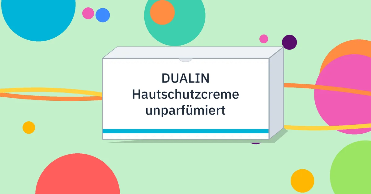 Symbolbild: Packung mit der Aufschrift DUALIN Hautschutzcreme unparfümiert (PZN 08805795) – Verfügbarkeit und Bezug in Apotheken in Frankfurt am Main