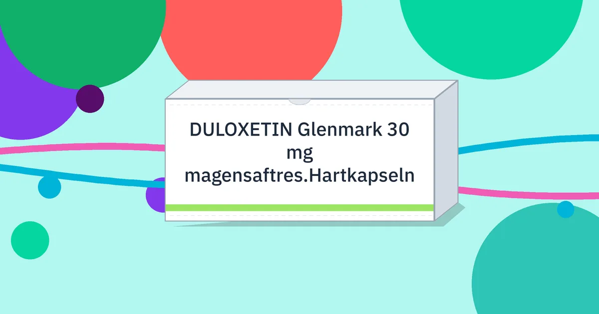 Symbolbild: Packung mit der Aufschrift DULOXETIN Glenmark 30 mg magensaftres.Hartkapseln (PZN 17305353) – Verfügbarkeit und Bezug in Apotheken in Frankfurt am Main