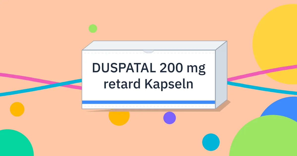 Symbolbild: Packung mit der Aufschrift DUSPATAL 200 mg retard Kapseln (PZN 13882852) – Verfügbarkeit und Bezug in Apotheken in Frankfurt am Main