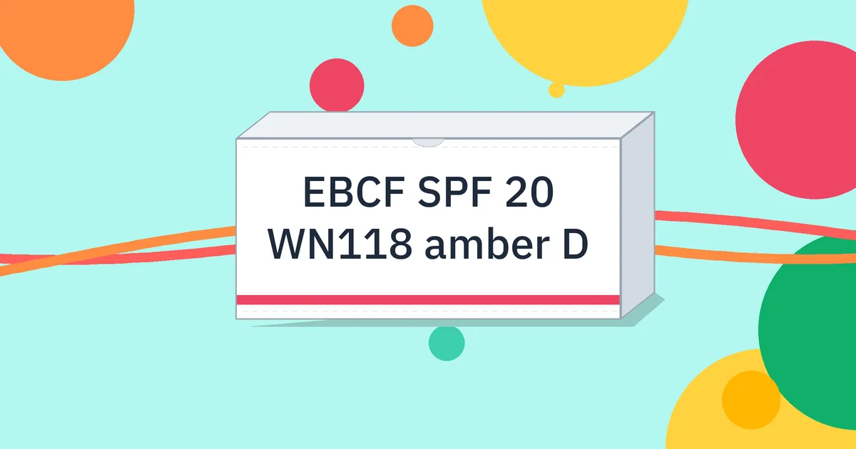Symbolbild: Packung mit der Aufschrift EBCF SPF 20 WN118 amber D (PZN 18895204) – Verfügbarkeit und Bezug in Apotheken in Frankfurt am Main