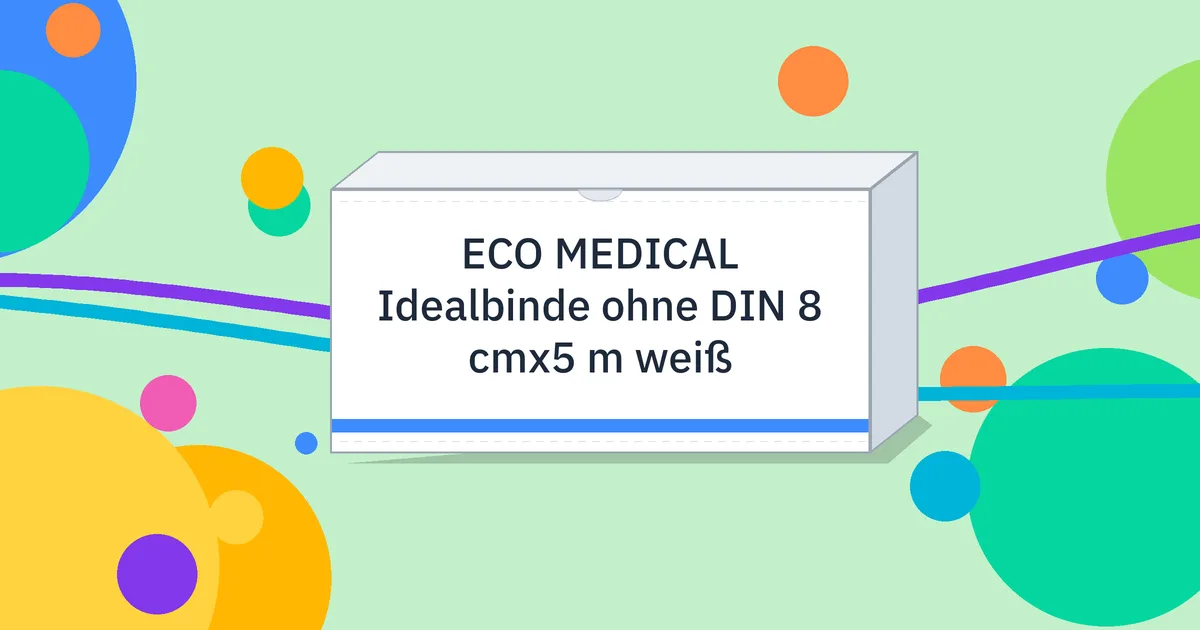 Symbolbild: Packung mit der Aufschrift ECO MEDICAL Idealbinde ohne DIN 8 cmx5 m weiß (PZN 00746314) – Verfügbarkeit und Bezug in Apotheken in Frankfurt am Main