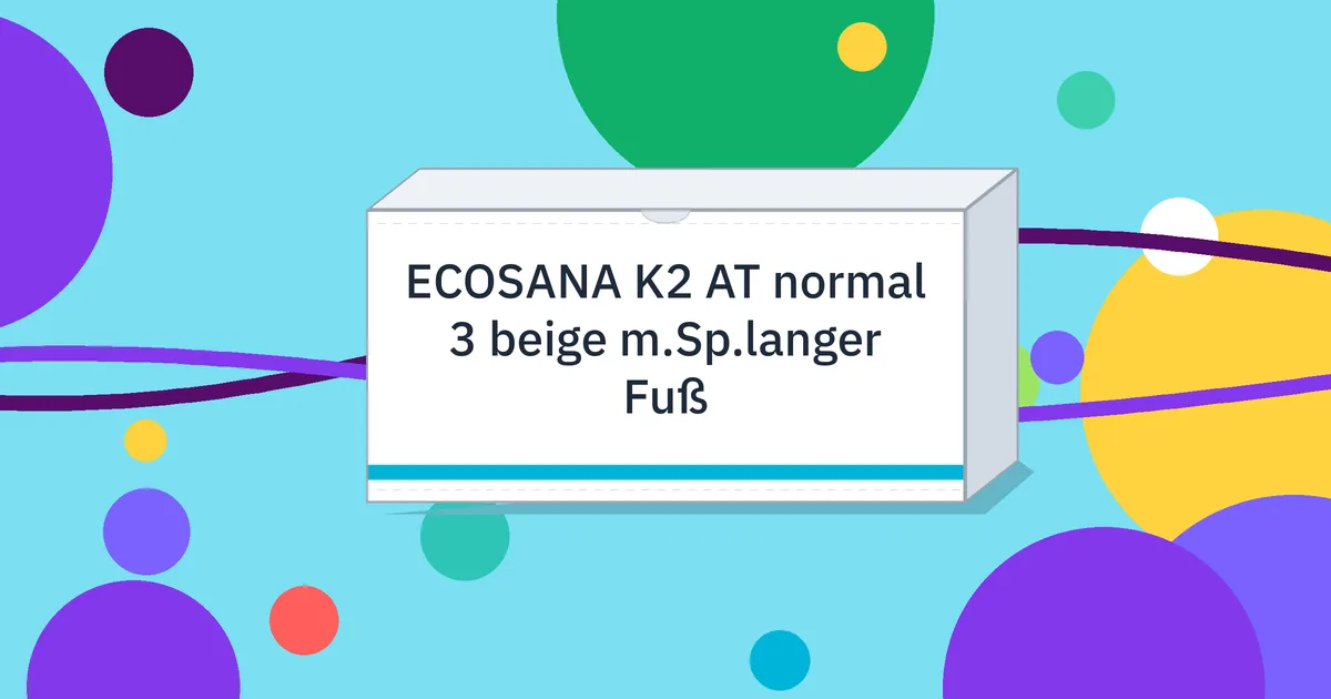 Symbolbild: Packung mit der Aufschrift ECOSANA K2 AT normal 3 beige m.Sp.langer Fuß (PZN 10956194) – Verfügbarkeit und Bezug in Apotheken in Frankfurt am Main
