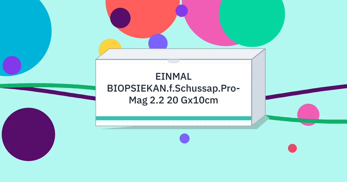 Symbolbild: Packung mit der Aufschrift EINMAL BIOPSIEKAN.f.Schussap.Pro-Mag 2.2 20 Gx10cm (PZN 00282576) – Verfügbarkeit und Bezug in Apotheken in Frankfurt am Main