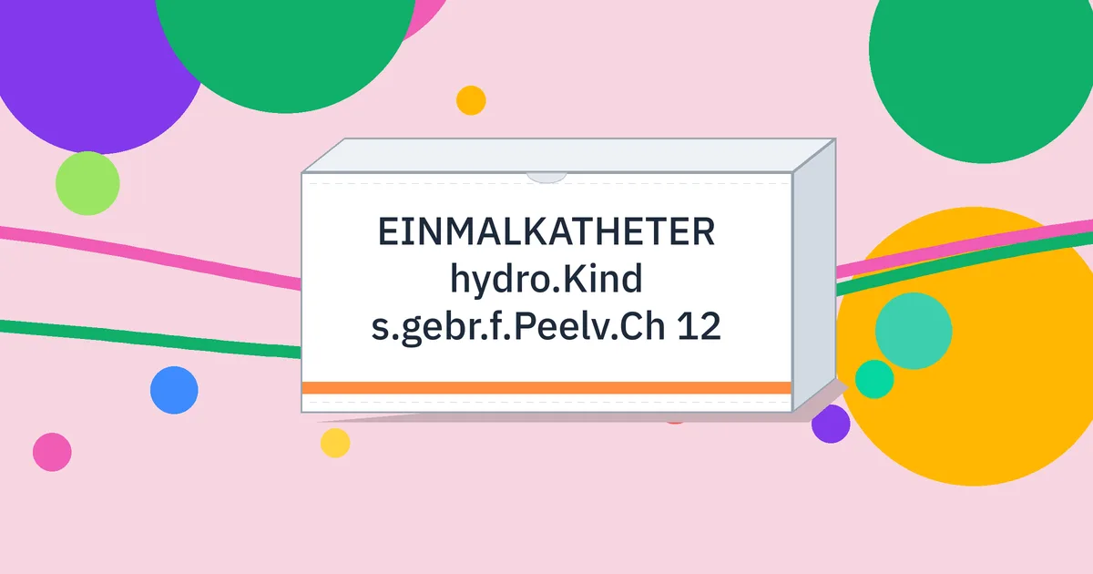 Symbolbild: Packung mit der Aufschrift EINMALKATHETER hydro.Kind s.gebr.f.Peelv.Ch 12 (PZN 14136996) – Verfügbarkeit und Bezug in Apotheken in Frankfurt am Main