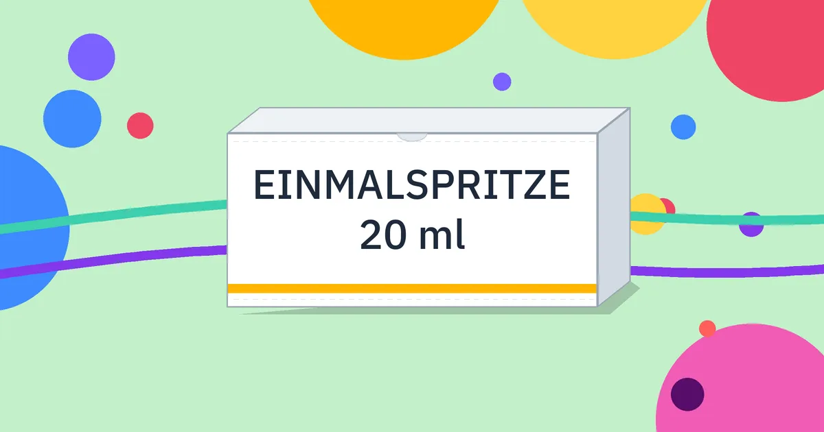 Symbolbild: Packung mit der Aufschrift EINMALSPRITZE 20 ml (PZN 09291714) – Verfügbarkeit und Bezug in Apotheken in Frankfurt am Main