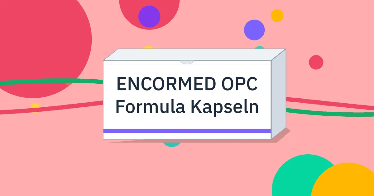 Symbolbild: Packung mit der Aufschrift ENCORMED OPC Formula Kapseln (PZN 13815376) – Verfügbarkeit und Bezug in Apotheken in Frankfurt am Main