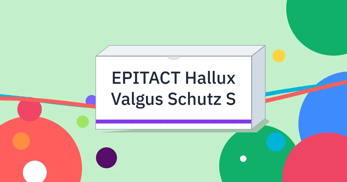 Symbolbild: Packung mit der Aufschrift EPITACT Hallux Valgus Schutz S (PZN 15885458) – Verfügbarkeit und Bezug in Apotheken in Frankfurt am Main