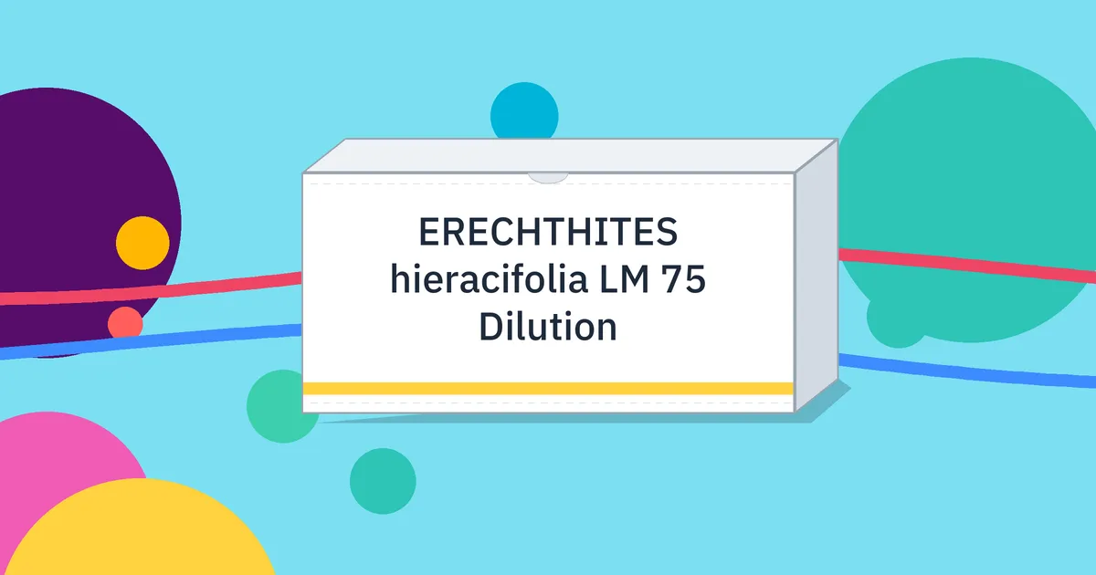Symbolbild: Packung mit der Aufschrift ERECHTHITES hieracifolia LM 75 Dilution (PZN 13474627) – Verfügbarkeit und Bezug in Apotheken in Frankfurt am Main