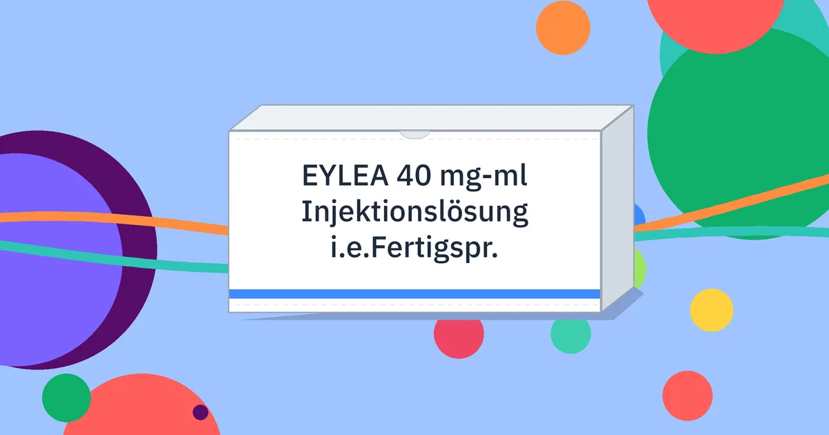 Symbolbild: Packung mit der Aufschrift EYLEA 40 mg-ml Injektionslösung i.e.Fertigspr. (PZN 16668326) – Verfügbarkeit und Bezug in Apotheken in Frankfurt am Main