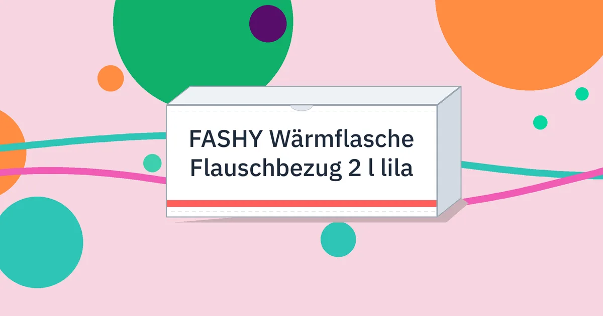 Symbolbild: Packung mit der Aufschrift FASHY Wärmflasche Flauschbezug 2 l lila (PZN 18025928) – Verfügbarkeit und Bezug in Apotheken in Frankfurt am Main