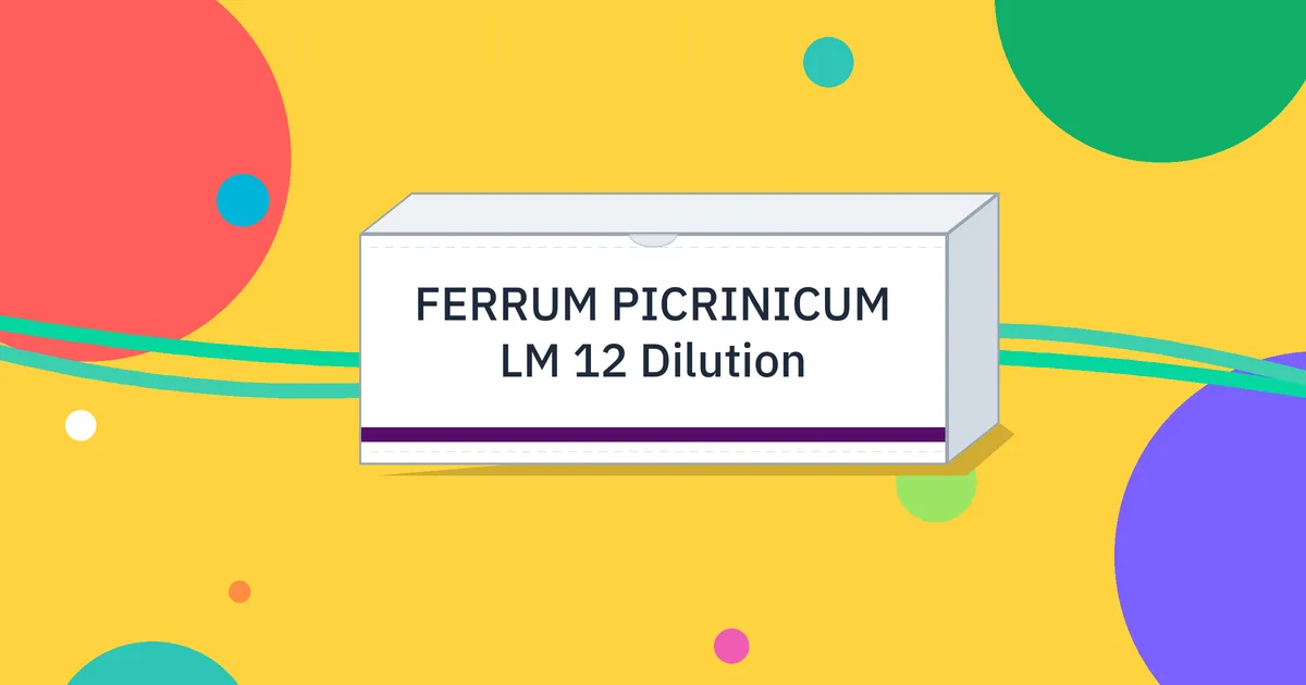 Symbolbild: Packung mit der Aufschrift FERRUM PICRINICUM LM 12 Dilution (PZN 12852547) – Verfügbarkeit und Bezug in Apotheken in Frankfurt am Main