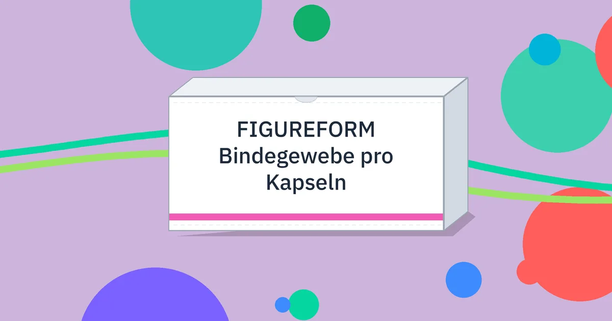 Symbolbild: Packung mit der Aufschrift FIGUREFORM Bindegewebe pro Kapseln (PZN 04917994) – Verfügbarkeit und Bezug in Apotheken in Frankfurt am Main