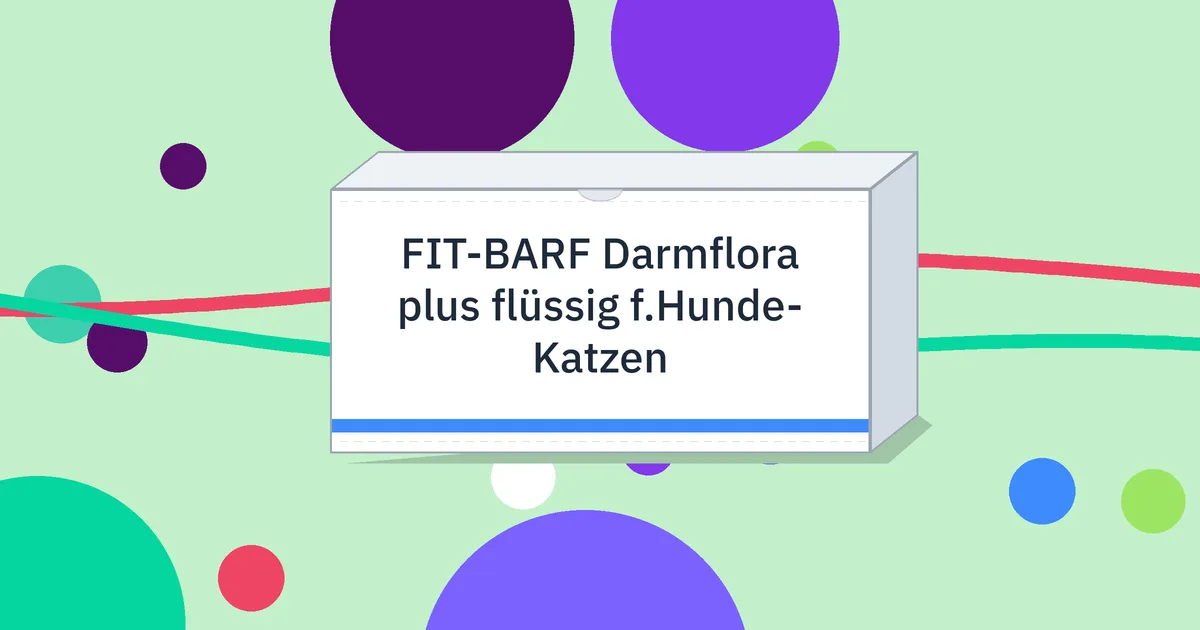 Symbolbild: Packung mit der Aufschrift FIT-BARF Darmflora plus flüssig f.Hunde-Katzen (PZN 11251805) – Verfügbarkeit und Bezug in Apotheken in Frankfurt am Main