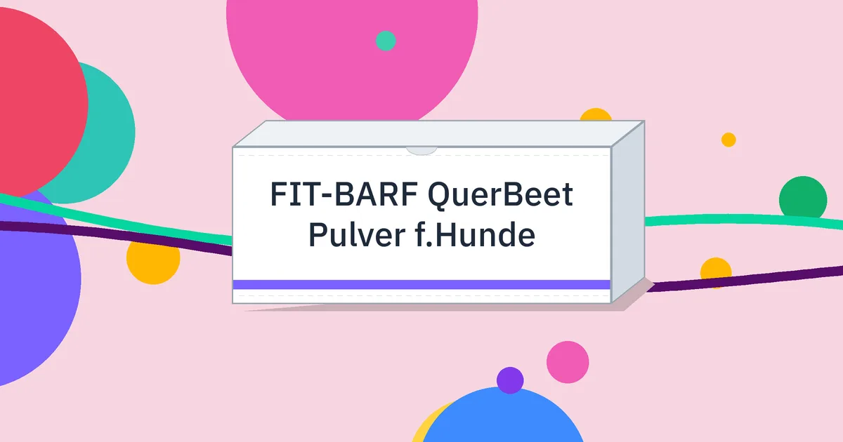 Symbolbild: Packung mit der Aufschrift FIT-BARF QuerBeet Pulver f.Hunde (PZN 11654153) – Verfügbarkeit und Bezug in Apotheken in Frankfurt am Main