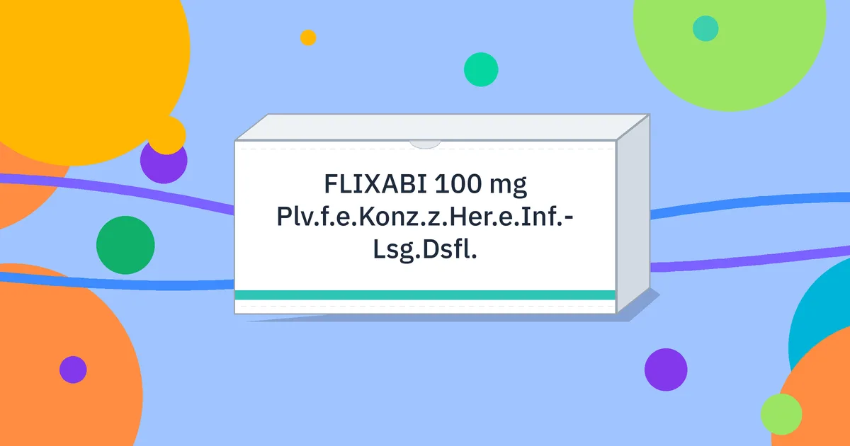 Symbolbild: Packung mit der Aufschrift FLIXABI 100 mg Plv.f.e.Konz.z.Her.e.Inf.-Lsg.Dsfl. (PZN 15613435) – Verfügbarkeit und Bezug in Apotheken in Frankfurt am Main