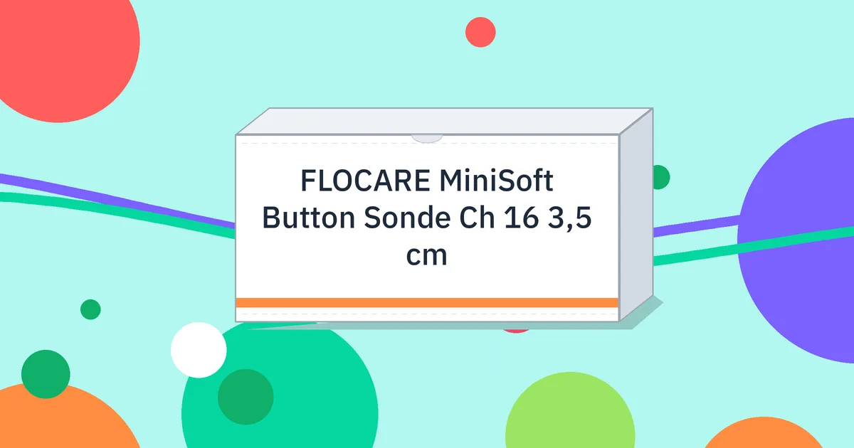 Symbolbild: Packung mit der Aufschrift FLOCARE MiniSoft Button Sonde Ch 16 3,5 cm (PZN 16019183) – Verfügbarkeit und Bezug in Apotheken in Frankfurt am Main