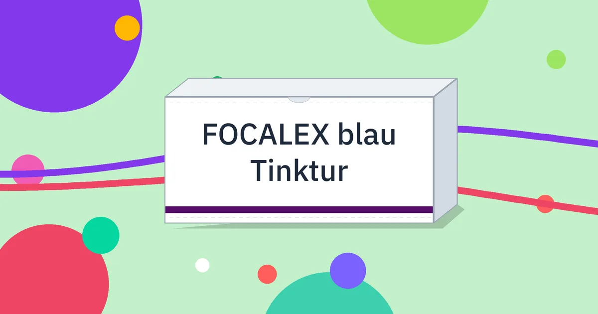 Symbolbild: Packung mit der Aufschrift FOCALEX blau Tinktur (PZN 01391675) – Verfügbarkeit und Bezug in Apotheken in Frankfurt am Main